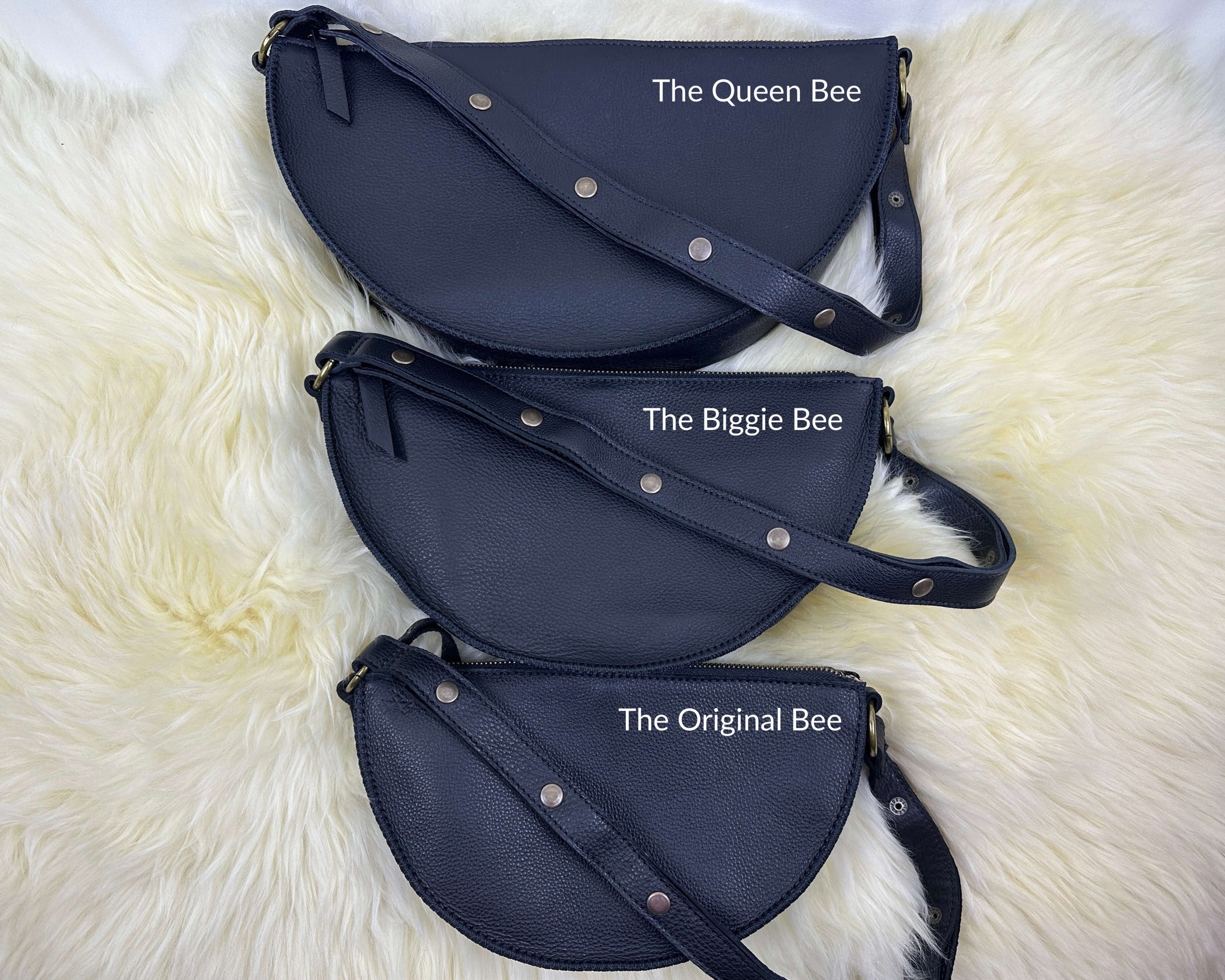 Black Biggie Bee | Medium Crossbody | Lyons Leather Co.